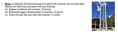 solved 1 draw an idealized 2d structural analysis model of