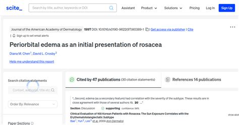 Periorbital Edema As An Initial Presentation Of Rosacea Scite Report