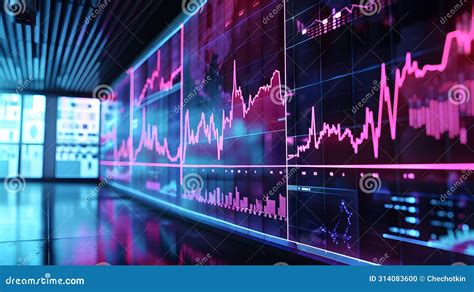 Big Data Analytical Center Screens With Graphs On The Walls Generative