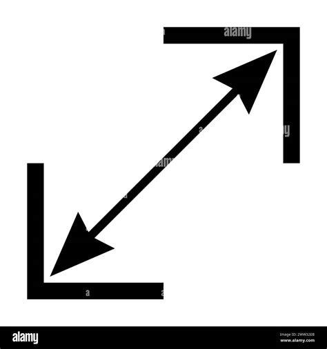 Diagonal Icon Diagonal Line With Arrows Pointing To Corners Square