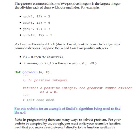 Solved The Greatest Common Divisor Of Two Positive Integers