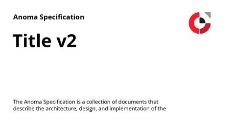 Title V2 Anoma Specification