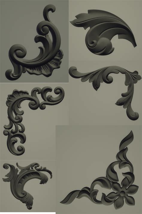 D STL Models Corner Pcs Models Set For CNC Router Engraver Carving Machine CNC Files For