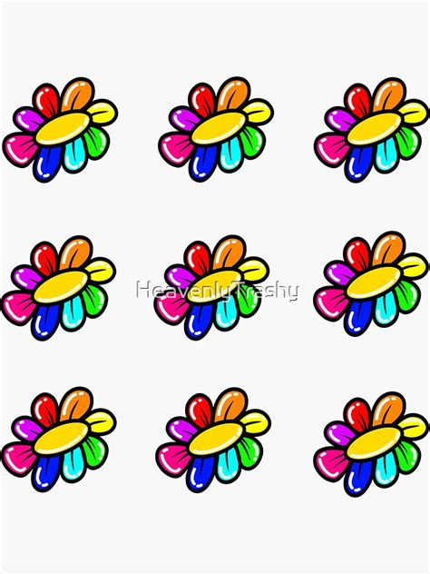 Rainbow Flower Sticker For Sale By Heavenlytrashy Redbubble