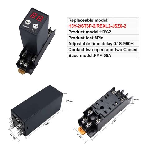H3y 2 24vdc Digital Timer Delay Relay Single Pole 0 1 Seconds To 990 Hours 24vdc Limitless Systems