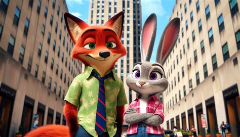 Nick Wilde And Judy At Rockefeller Center By Barthisher98 On Deviantart