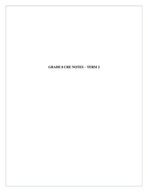 Grade 8 Rationalized Cre Notes Term 2 Elimuplex