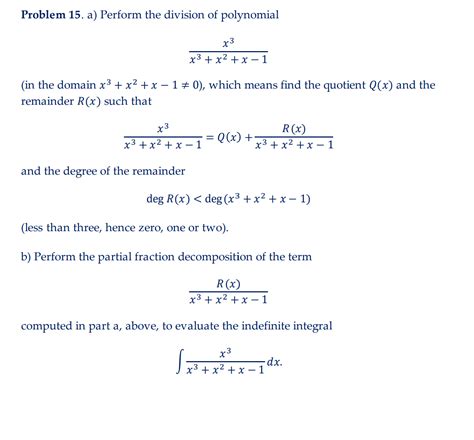 Solved Problem 15 A Perform The Division Of Polynomial Chegg Com