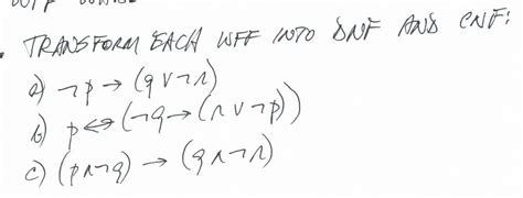 Wff Well Formed Formulae Dnf Disjunctive Normal