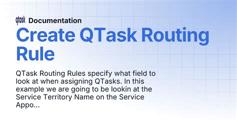 create qtask routing rule documentation