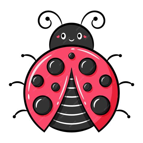 Premium Vector Ladybug Cute Drawing For School Flash Card