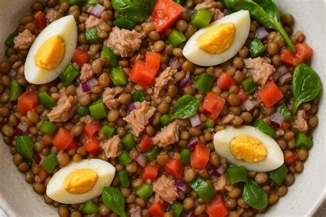 Cómo Hacer Ensalada De Lentejas Con Atún Y Huevo Receta Fácil