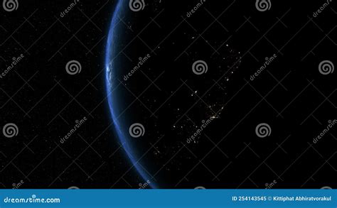 Cinematic Planet Earth Rotation Animation Stock Illustration Illustration Of Grey Illuminated