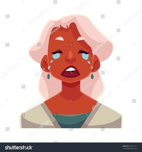 Grey Haired Old African Lady Crying Stock Vector Royalty Free