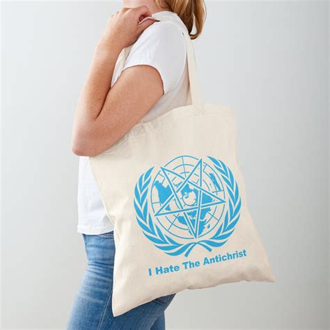 I Hate The Antichrist Pentagram World Print Blue Sticker For Sale