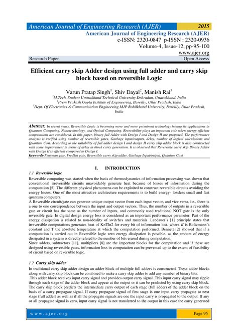 Pdf Efficient Carry Skip Adder Design Using Full Adder And Carry Skip