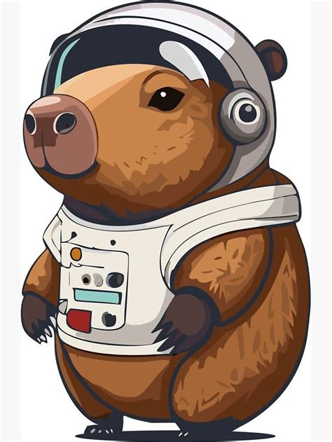 Capybara Cute Astronaut Cartoon Style