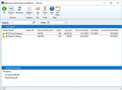 The Invoice Capture Validation Window Mekorma Invoice Capture For Gp