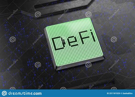 Blockchain Concept Decentralized Financial System Defi Decentralized Finance On A Monochrome