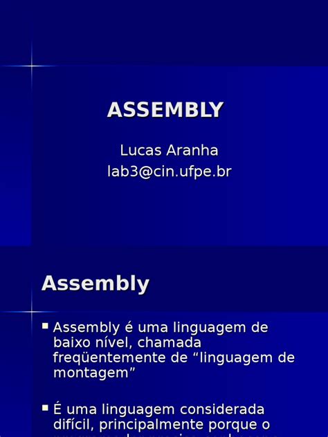 Assembly Aula 1 Pdf Linguagem Assembly Linguagem De Programação