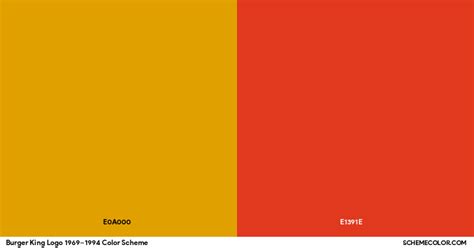 Burger King Logo 19691994 Color Scheme Palettes