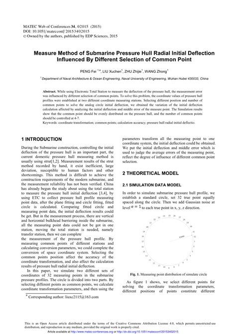 Pdf Measure Method Of Submarine Pressure Hull Radial Initial Deflection Influenced By