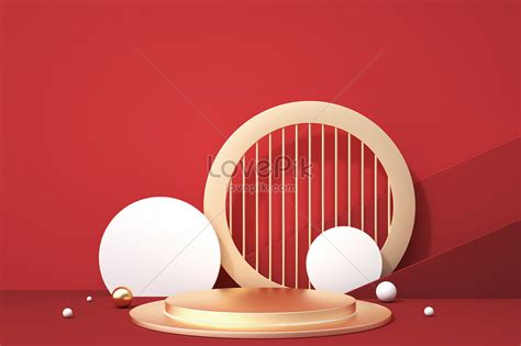 홍금 기하학 전자상거래 전시대 배경 사진 및 창의적인 일러스트 무료 다운로드 Lovepik