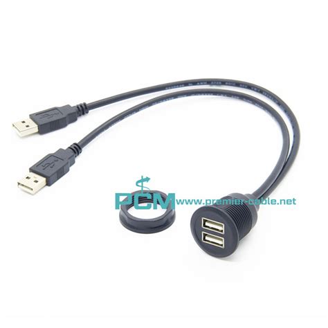 Dual Usb Extension Flush Dash Panel Mount Cable Dual Usb Extension