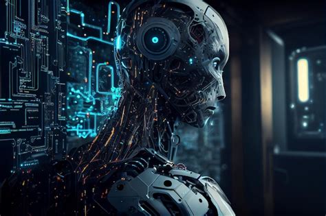 Premium Photo Internet Connection Controlled By Ai Robot Humanoid And