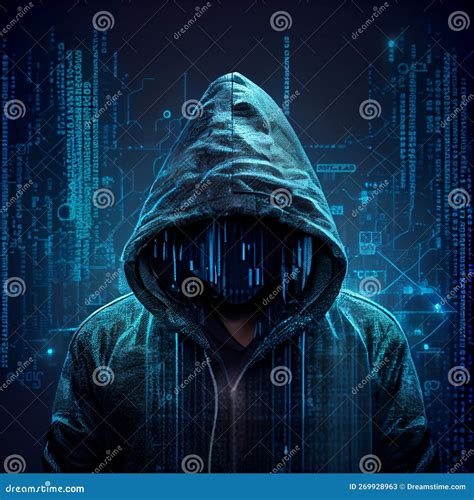 Hacker Programmer Modern Spy Illegal Data Search Ai Generated Image Stock Illustration