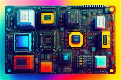 Premium Ai Image A Computer Board With A Colorful Background And The Premium Ai Image A Computer Board With A Colorful Background And The