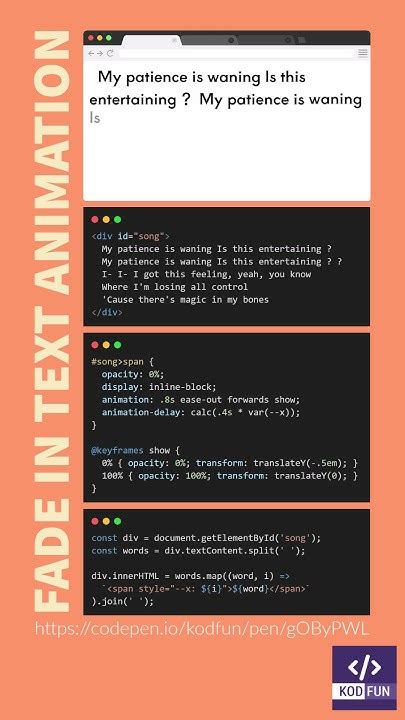 Fade In Text Animation Using Html Css And Js Youtube