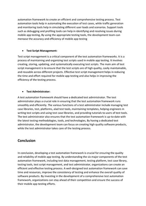 Six Major Components Of The Test Automation Frameworks Pdf