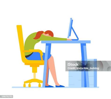 지친 직장인 전문 소진 과로 피로 피로 및 우울증 증상 개념 0에 대한 스톡 벡터 아트 및 기타 이미지 0 개념 게으름 Istock