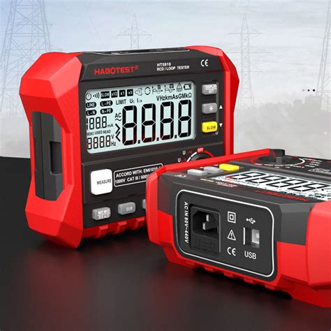 Ht5910 Leakage Switch Tester Lcd Digital Resistance Meter Rcd Loop Tester 1000 Data Storage