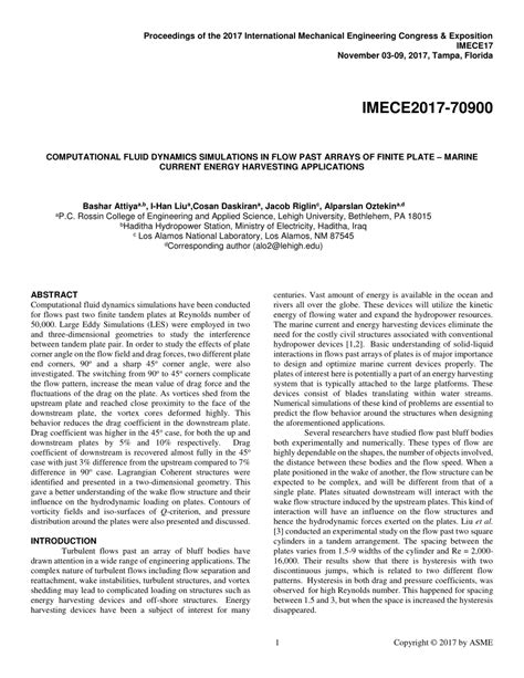 Pdf Computational Fluid Dynamics Simulations In Flow Past Arrays Of