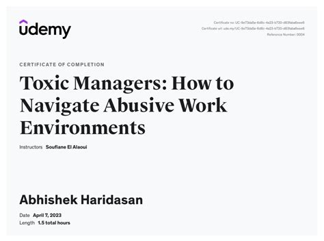 Udemy Course Completion Certificate Abhishek Haridasan