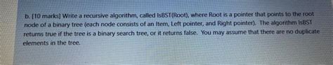 Solved B 10 Marks Write A Recursive Algorithm Called