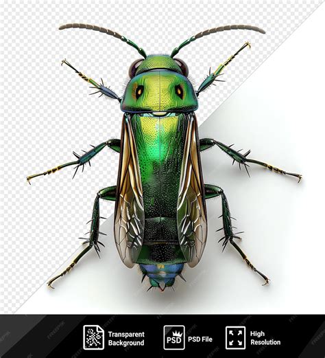Emerald Cockroach Wasp On A Isolated Background Premium Ai Generated Psd