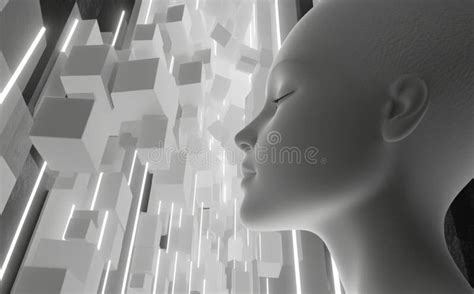 Abstract Digital Human Face Stock Concept Of Big Data Or Cyber