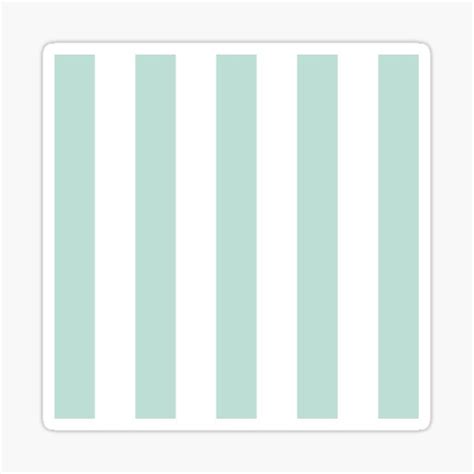 Medium Mint Green And White Vertical Stripes Sticker For Sale By