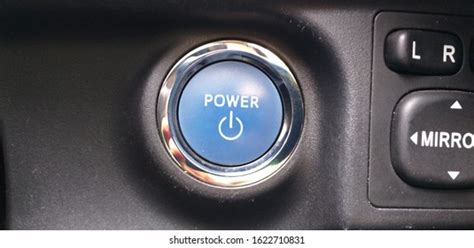 Blue Glowing Restart Button On Metallic Stock Illustration 1928942939