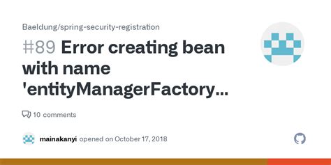 Error Creating Bean With Name EntityManagerFactory Defined In Class