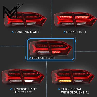 Volkswagen Jetta Aftermarket Led Tail Lights 2011 Onward Models Motovil
