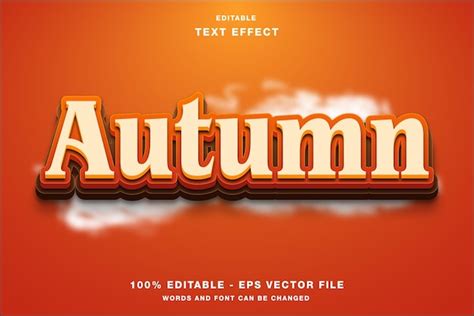 Premium Vector Autumn 3d Editable Text Effect