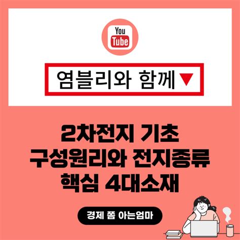 염블리와 함께 배우기 2차전지1 구성원리종류4대 소재 네이버 블로그