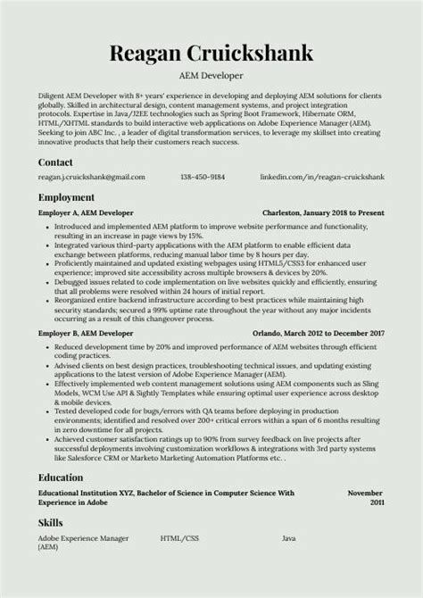 AEM Developer Resume CV Example And Writing Guide
