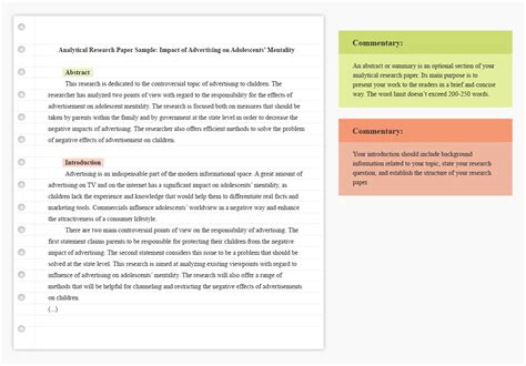 analytical research paper outline example