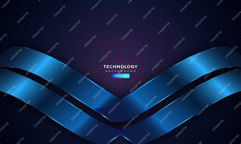 Premium Vector 3d Techno Background Overlap Layers On Dark Space With Blue Light Effect Decoration