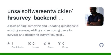 GitHub Unsalsoftwareentwickler Hrsurvey Backend Csharp Devexpress